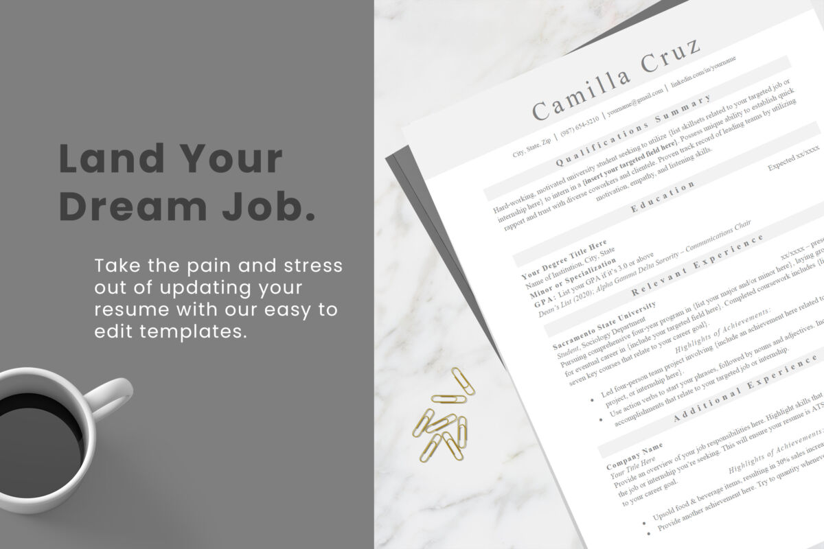 Student Resume Template Package