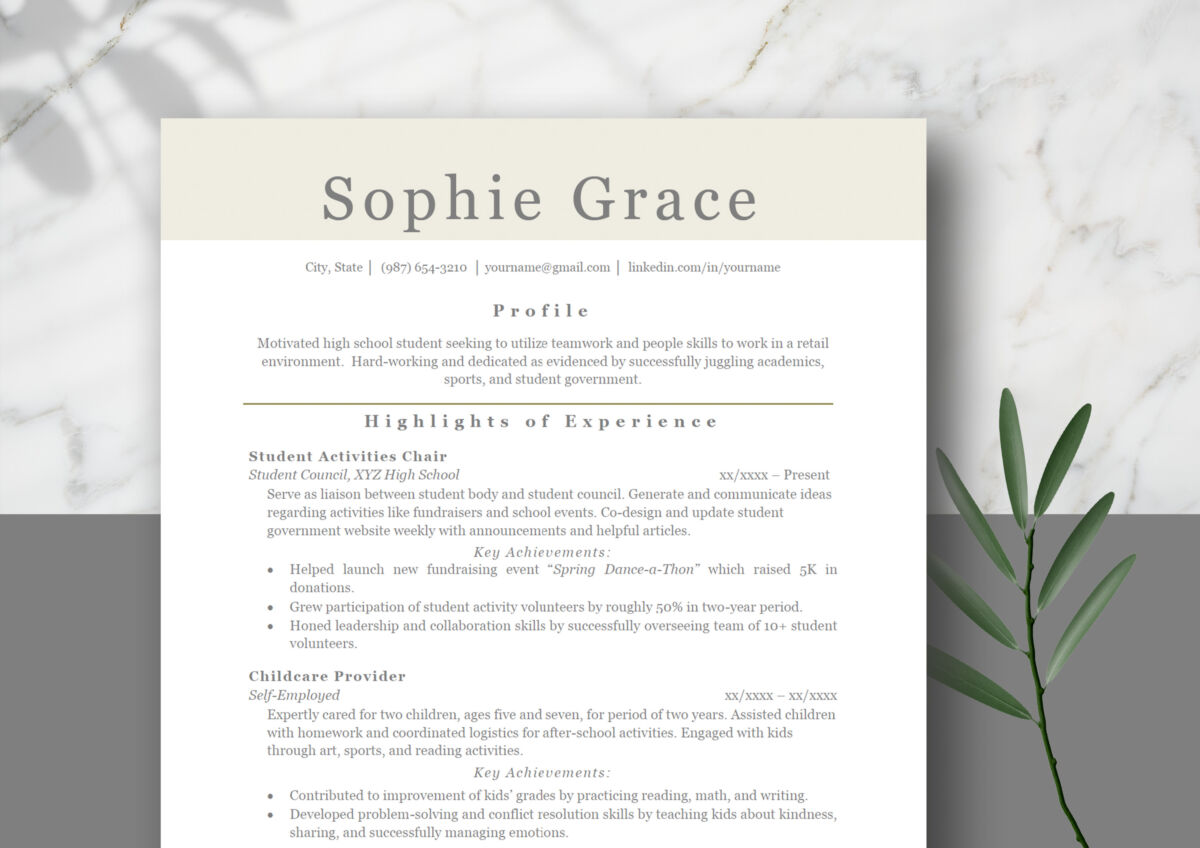 Student Resume Template Package