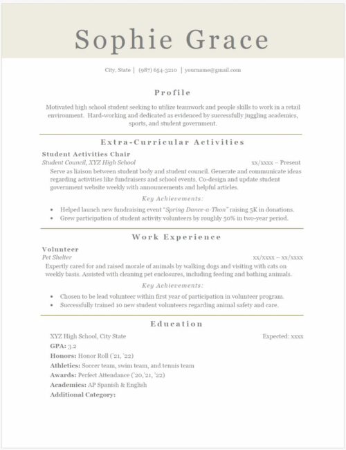 CV One Page Template - Tips And Examples