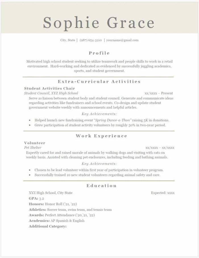 Top Resume Templates With No Work Experience | The Career Counter